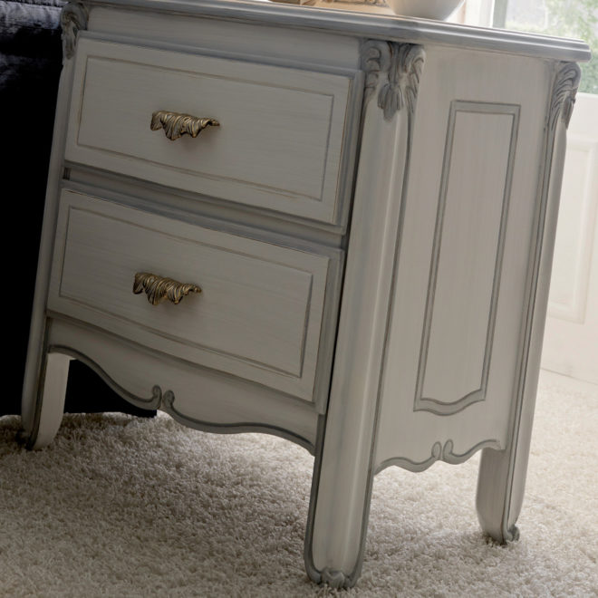 Classic Italian Bedside Table With Drawers - Juliettes Interiors