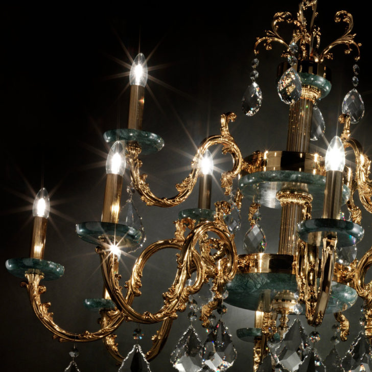 Luxury Italian Marble Gold Chandelier - Juliettes Interiors