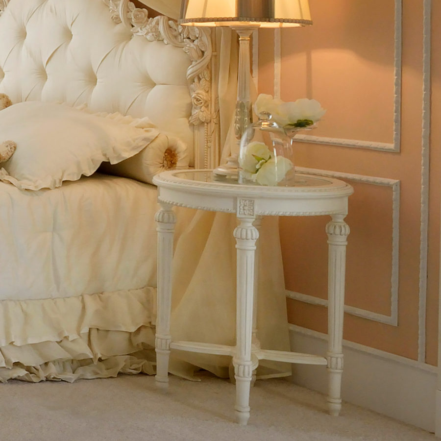 Classic Italian Rose Design Vermeil Bedside Table