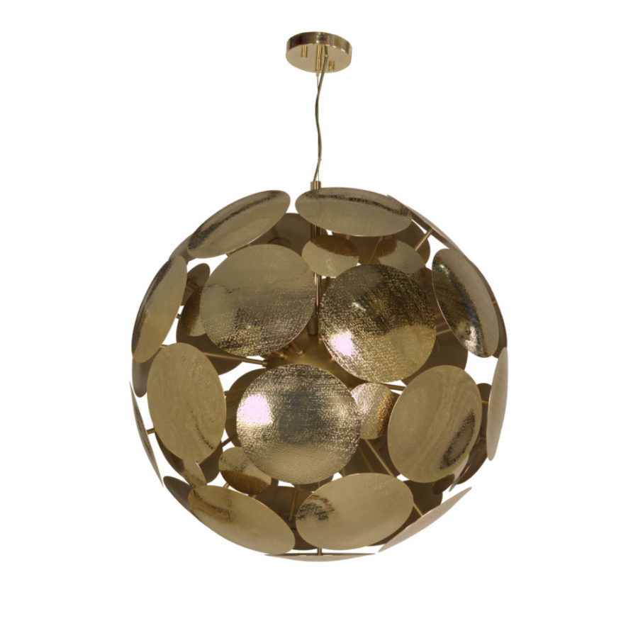 Contemporary Gold Plated Sphere Chandelier - Juliettes Interiors