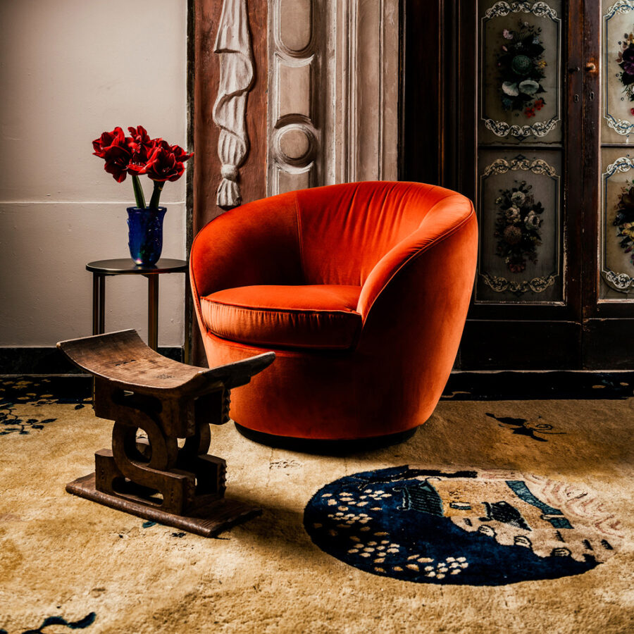 Indulge in Elegance: Luxury Designer Velvet Swivel Armchair