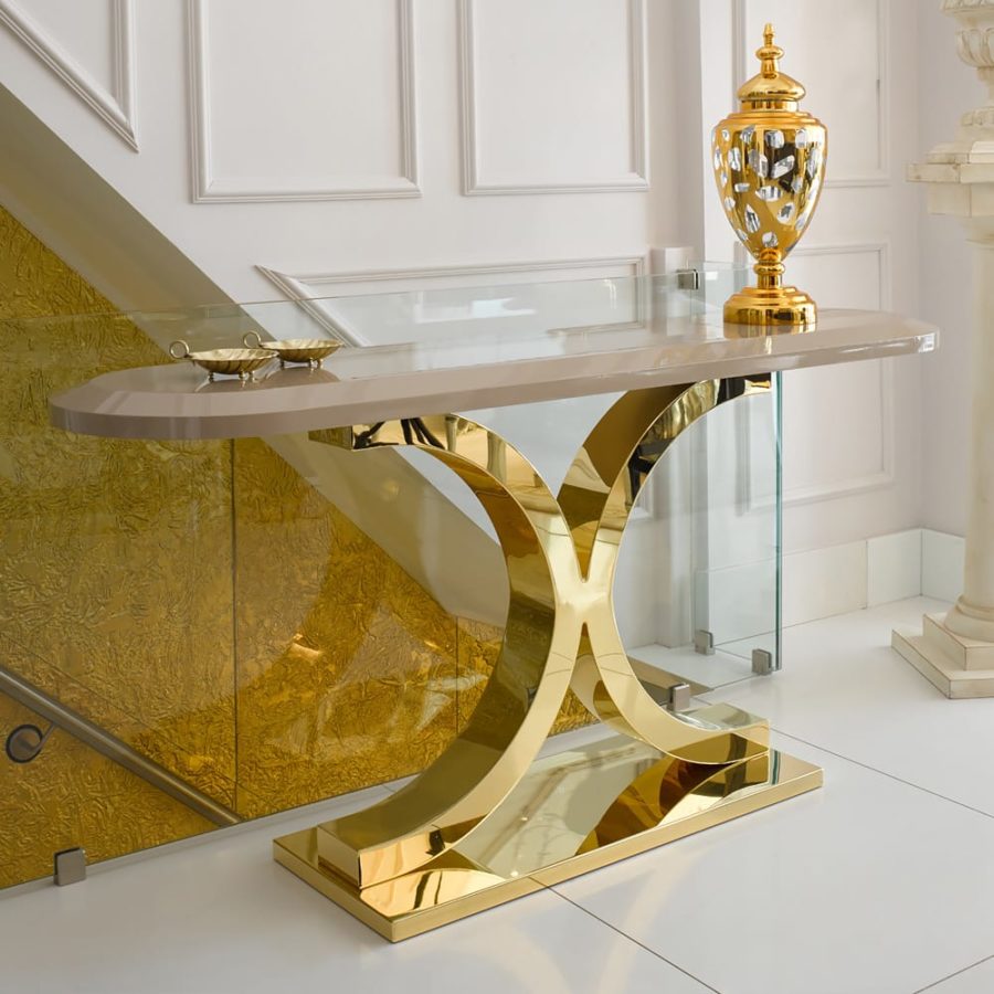 Stunning 24 Carat Gold Plated Console Table for Your Home