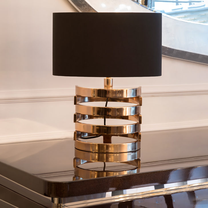 High End Gold Plated Table Lamp With Hammered Detail - Juliettes Interiors