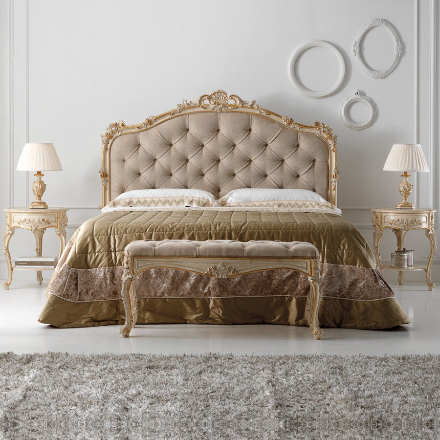 Luxuriate in the Carved Reproduction Rococo Bed