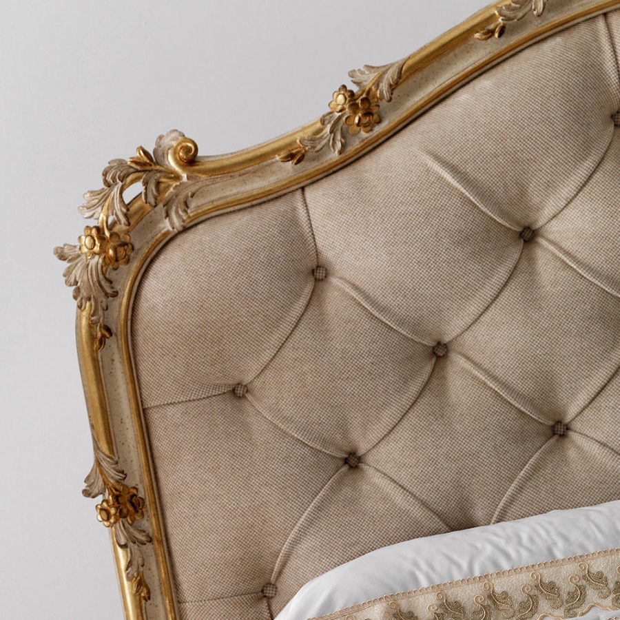 Luxuriate in the Carved Reproduction Rococo Bed