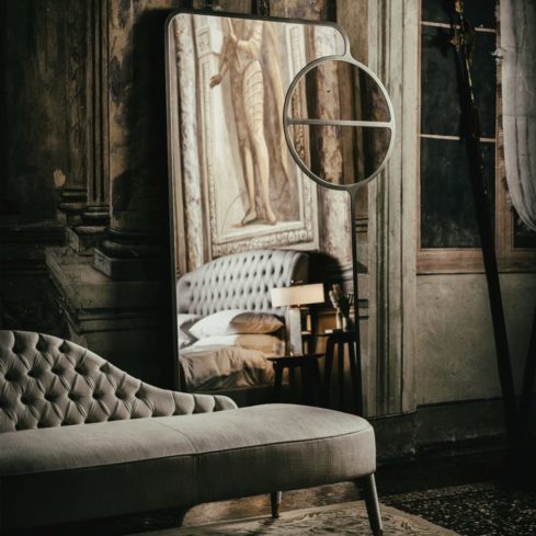Contemporary Designer Curved Bronze Mirror - Juliettes Interiors