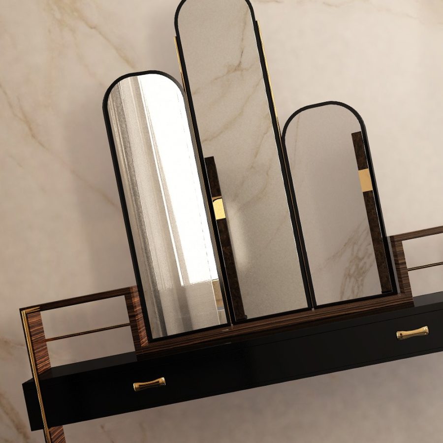 Contemporary Ebony Wood Veneer Designer Dressing Table - Juliettes ...