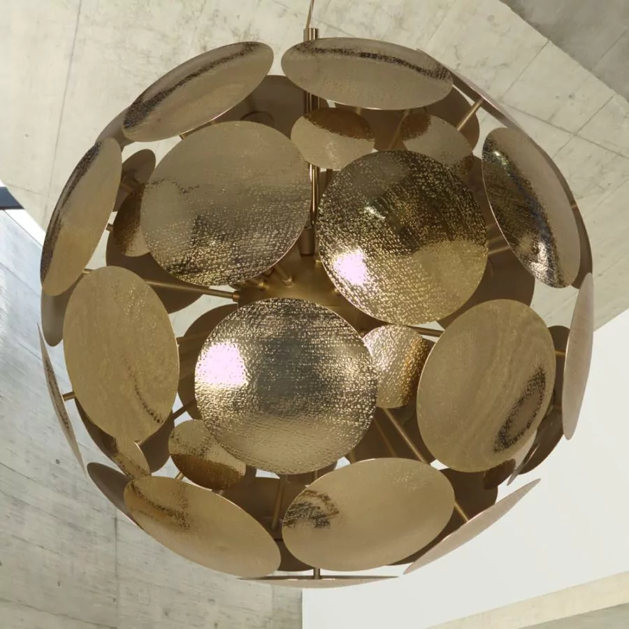 Contemporary Gold Plated Sphere Chandelier - Juliettes Interiors