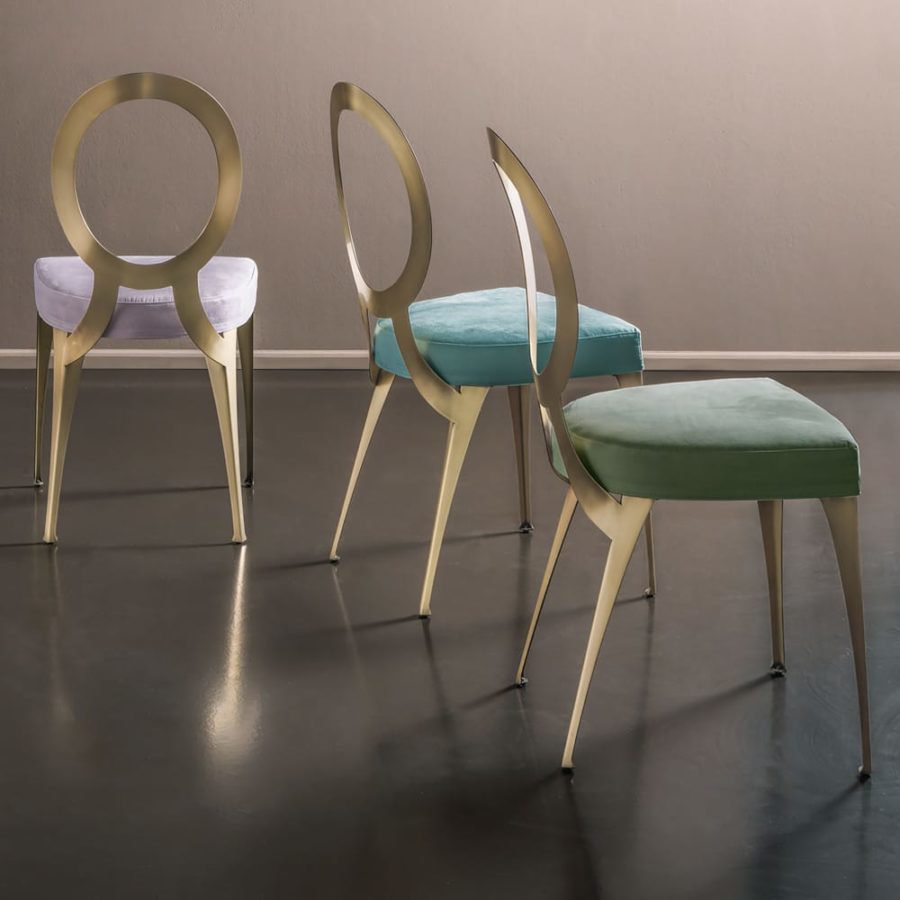 Contemporary Italian Designer Brass Chair - Juliettes Interiors