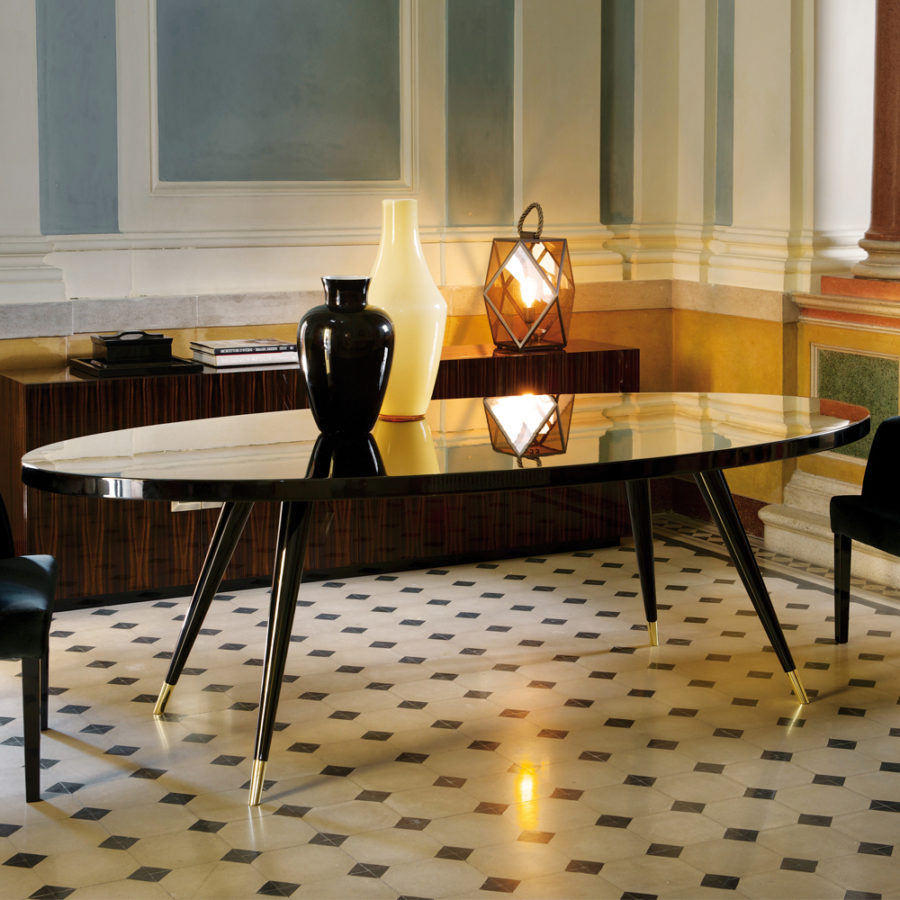 Contemporary Italian Designer Oval Dining Table - Juliettes Interiors