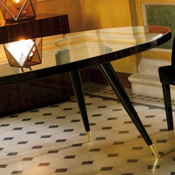 Contemporary Italian Designer Oval Dining Table - Juliettes Interiors