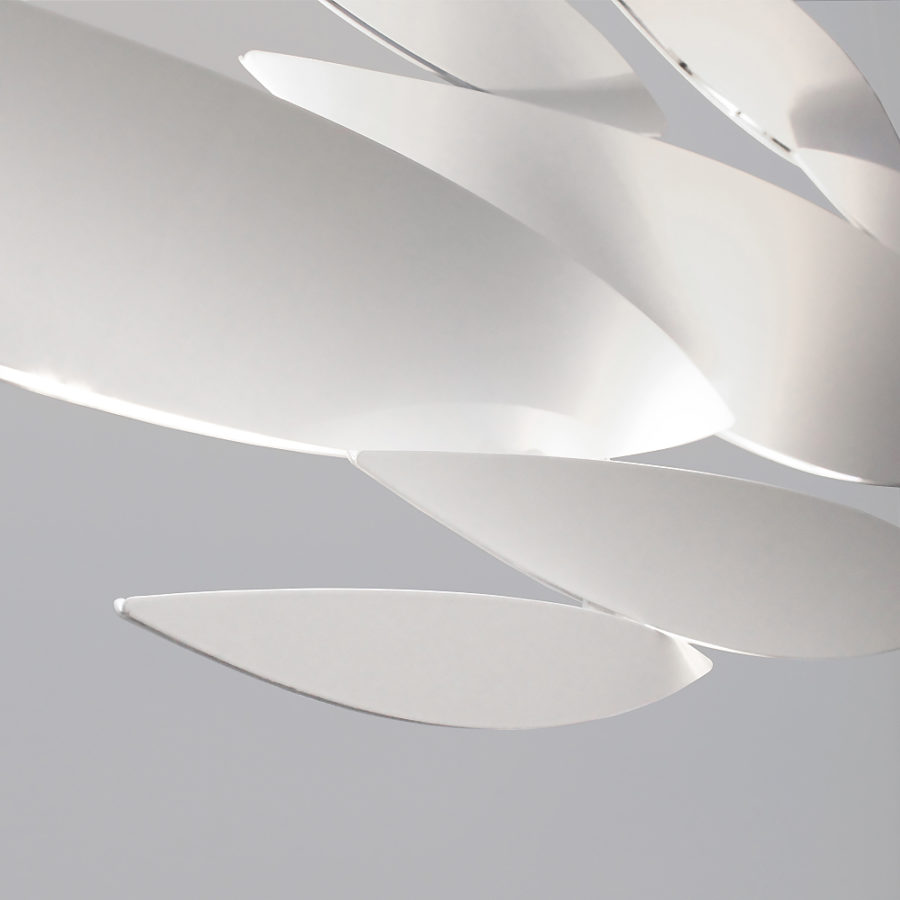Contemporary White Metal Pendant Light - Juliettes Interiors