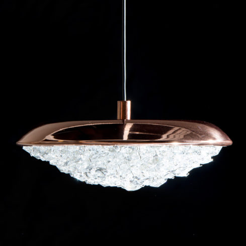 Copper Crystal Contemporary Designer Pendant Light