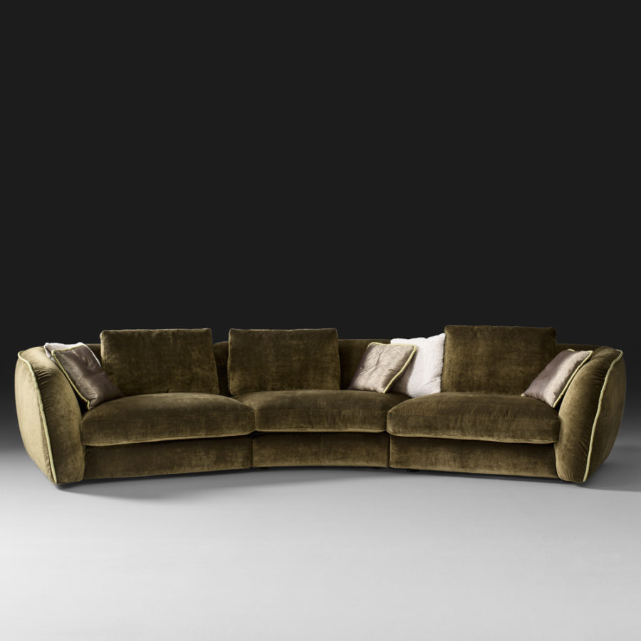 Curved Designer Velvet Modular Sofa - Juliettes Interiors