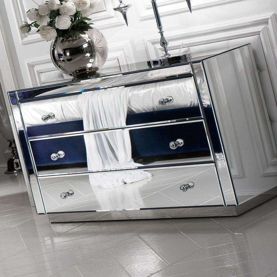 Designer Italian Mirrored Chest Of Drawers - Juliettes Interiors