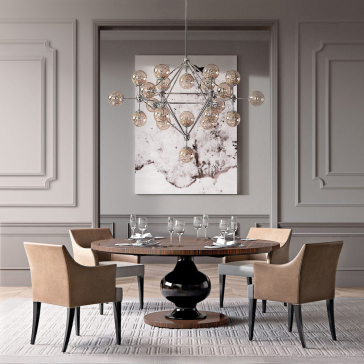 Italian Designer Marble Round Dining Table And Chairs Set - Juliettes ...