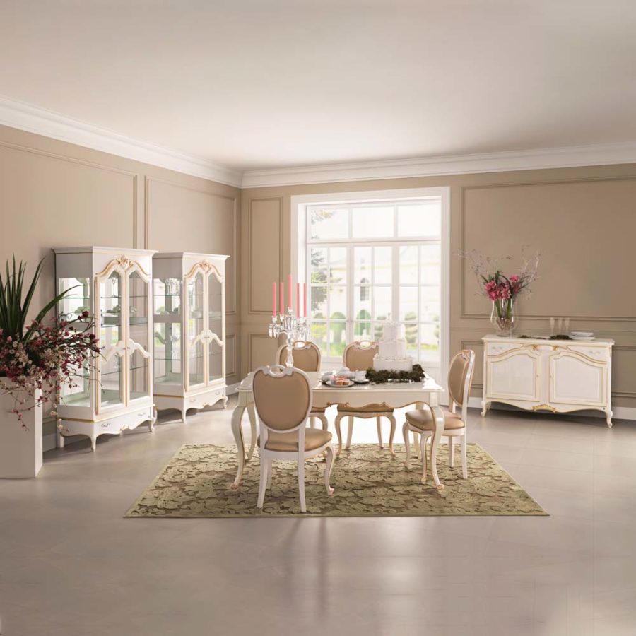 Square Louis Reproduction White Dining Table Set - Juliettes Interiors