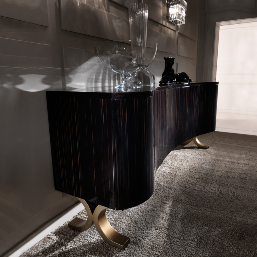 Luxury Italian Ebony Veneered Buffet - Juliettes Interiors