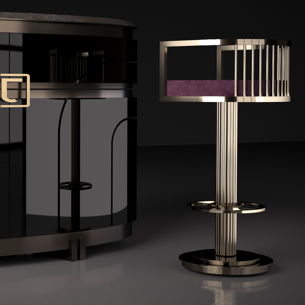 Exclusive Modern High End Swivel Bar Stool - Juliettes Interiors