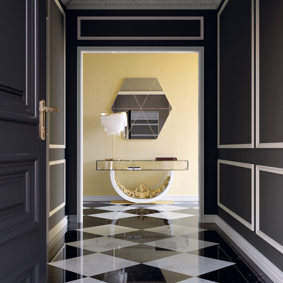 Luxury Contemporary Glass Console Table - Juliettes Interiors