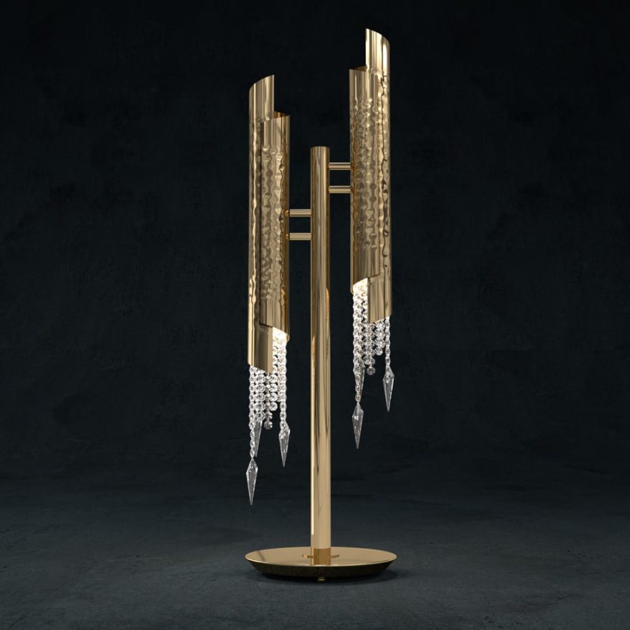 High End Contemporary Gold Plated Table Lamp - Juliettes Interiors