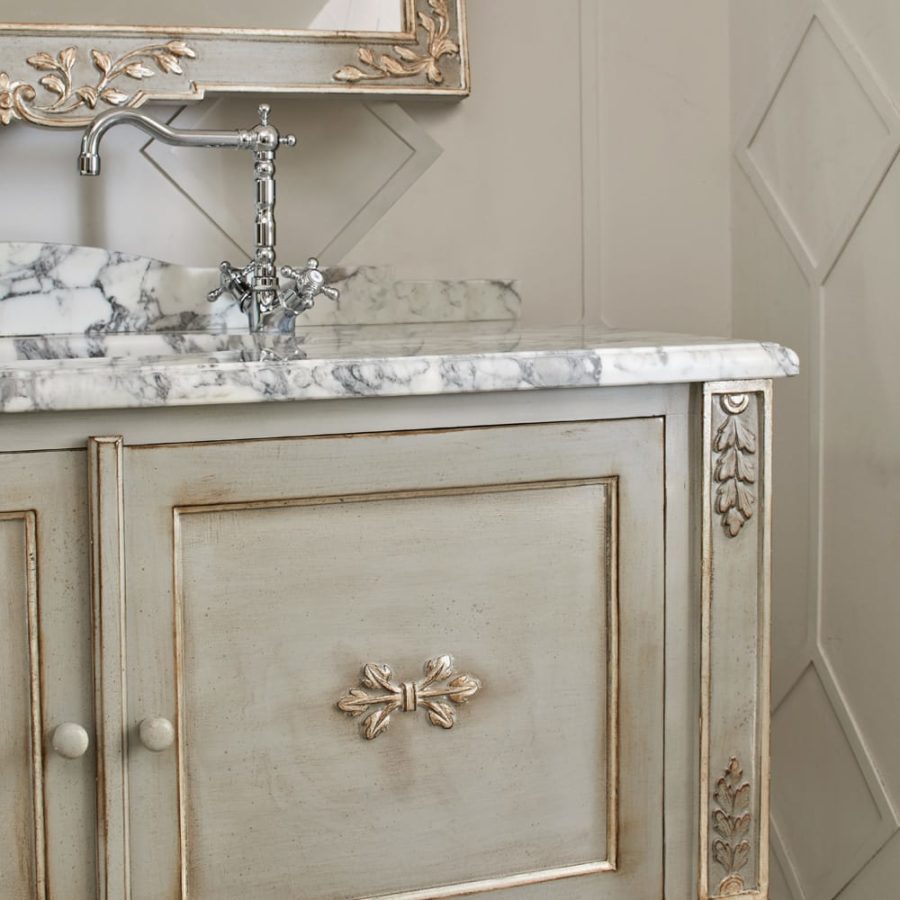 High End Louis XVI Inspired Marble Bathroom Vanity Unit
