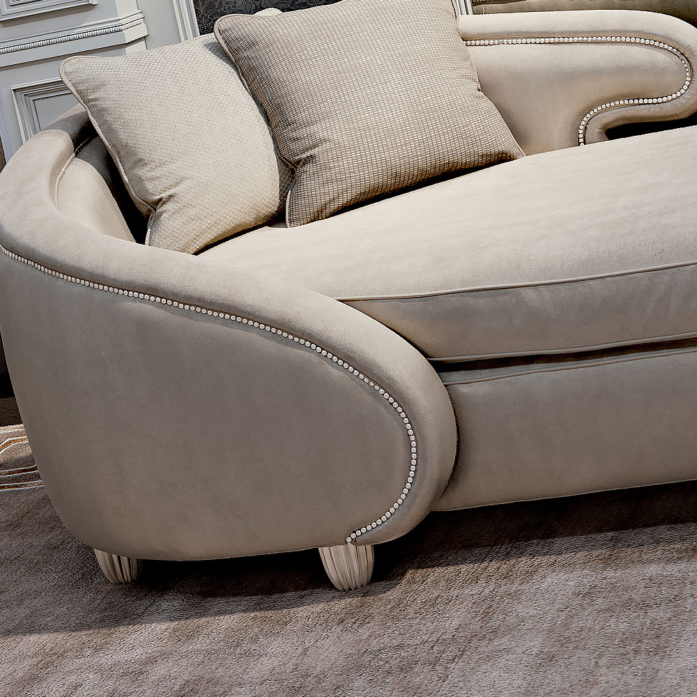 Curved Chaise Lounge Chair Living Room
