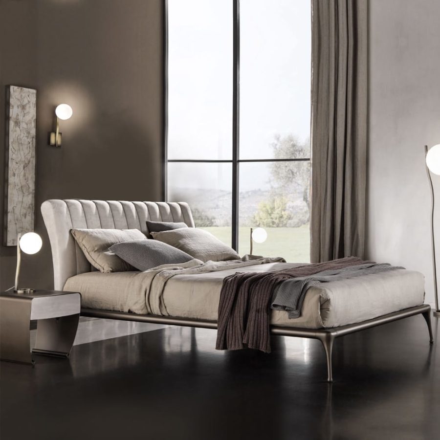 Discover Elegance: Italian Modern Designer Bed With Leather Headboard