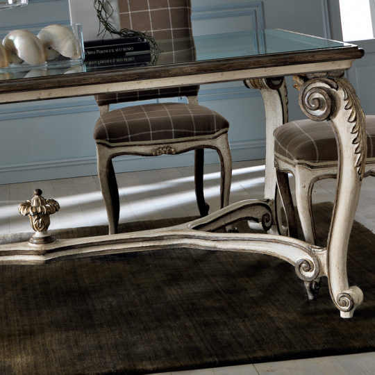 Elegant Louis XVI Reproduction Glass Dining Set for Homes