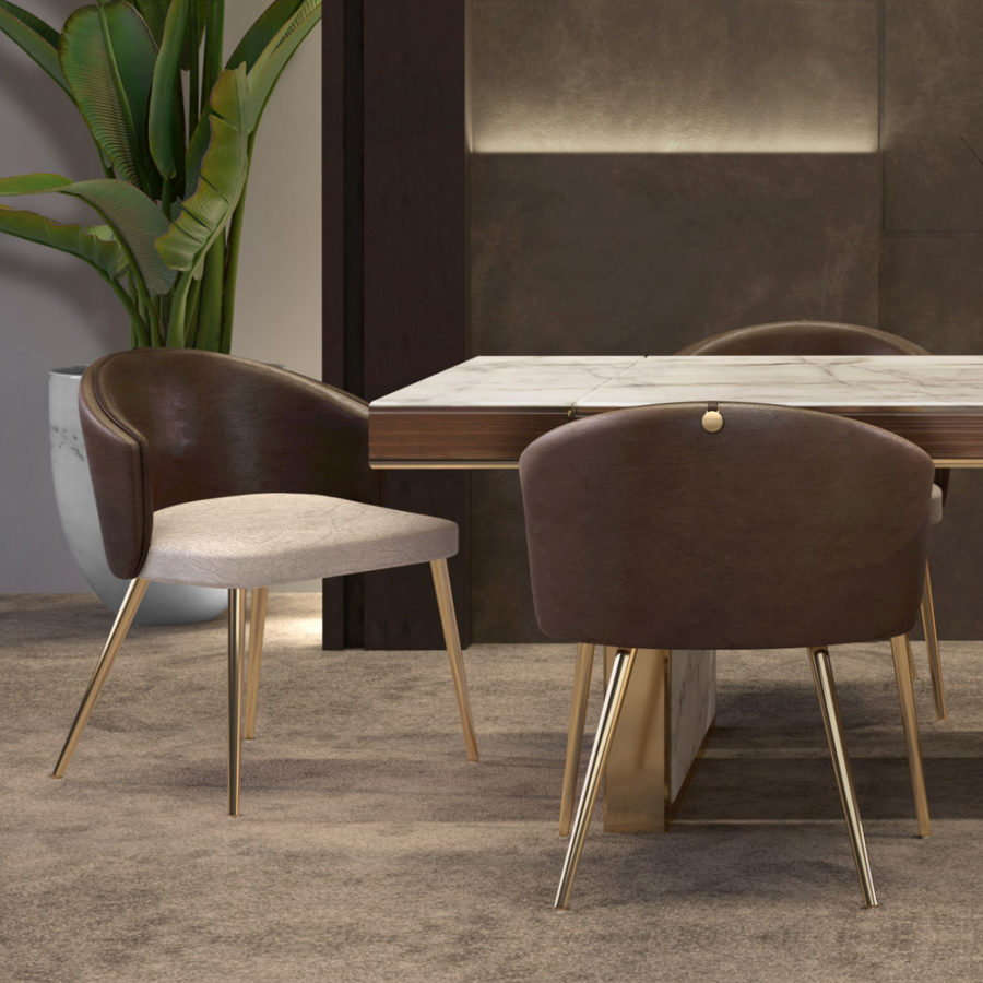 Luxury Designer Two-Tone Dining Chair - Juliettes Interiors