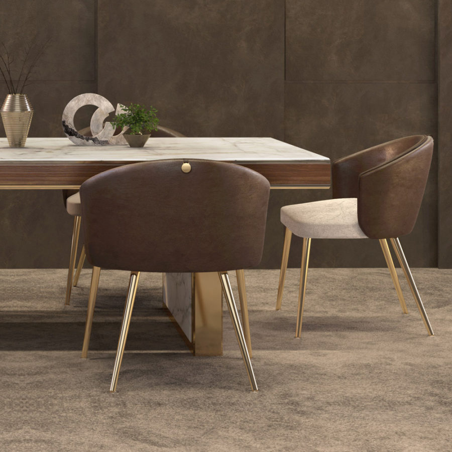 Luxury Designer Two-Tone Dining Chair - Juliettes Interiors