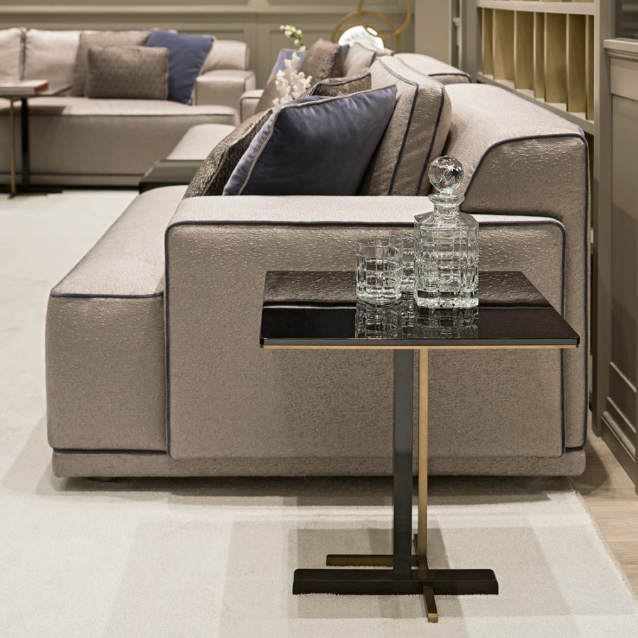 Modern Italian Designer Modular Sofa With Integrated Table