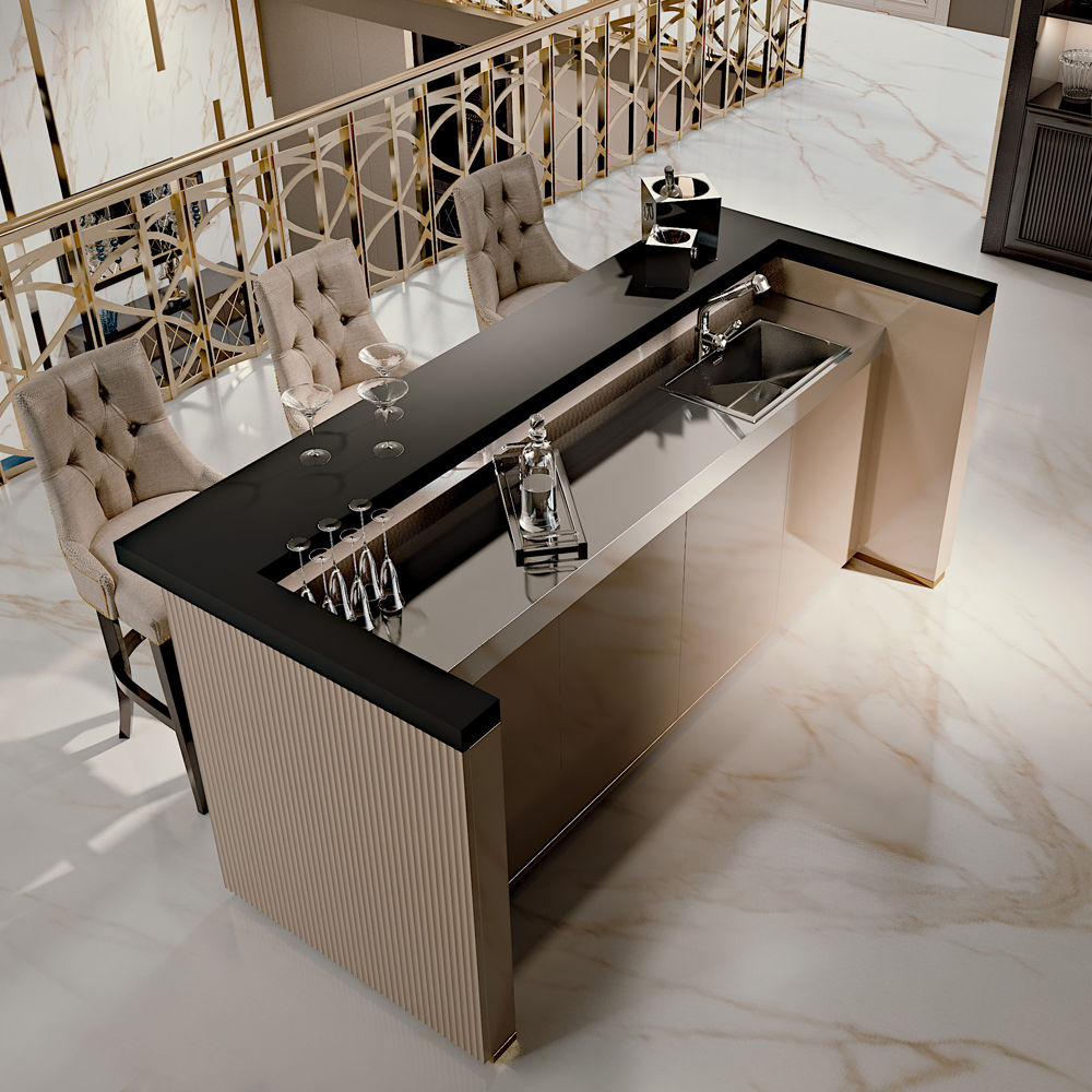 Modern Italian Upholstered Bar Chair - Juliettes Interiors