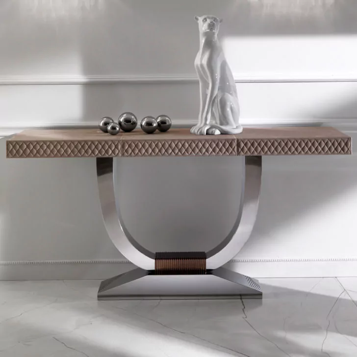 Italian designer 2 leg wall mounted console table