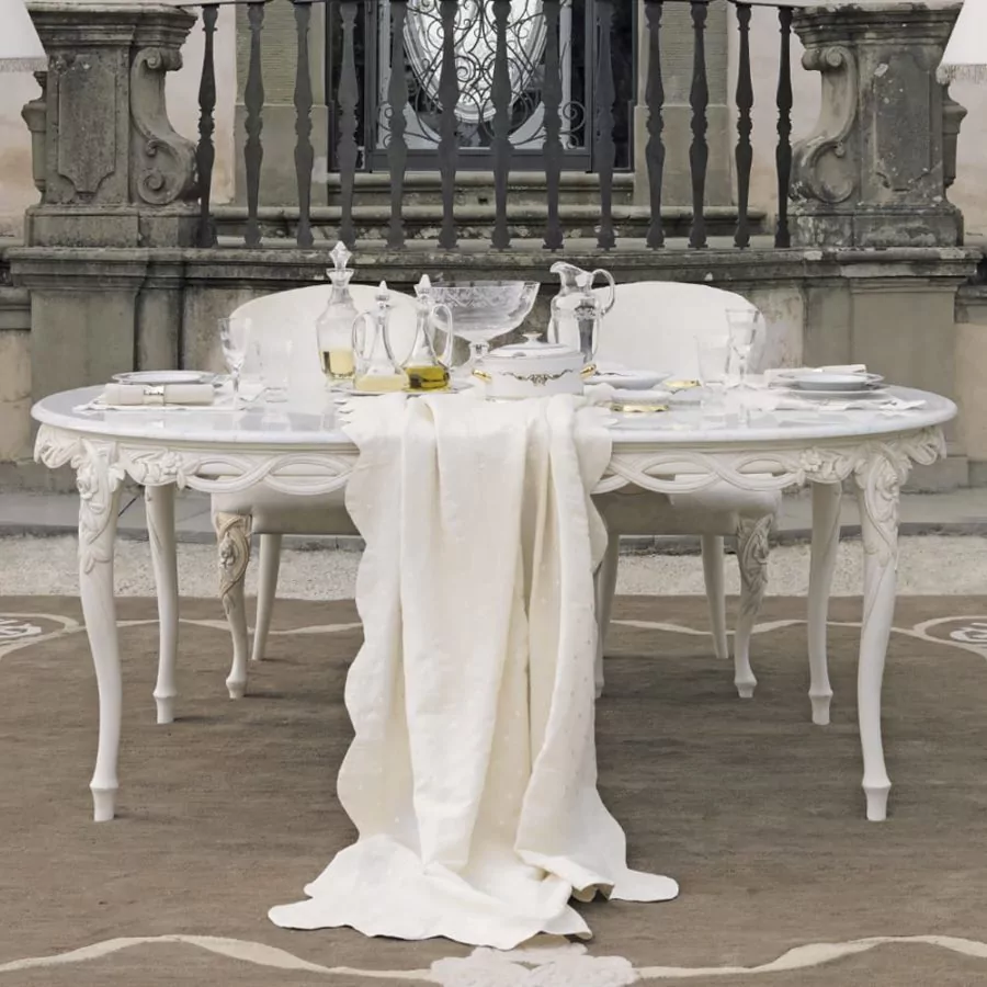 Reproduction Italian Marble Oval Dining Table - Juliettes Interiors
