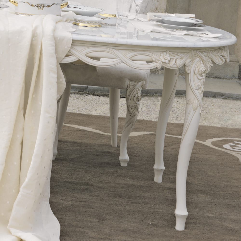 Reproduction Italian Marble Oval Dining Table - Juliettes Interiors