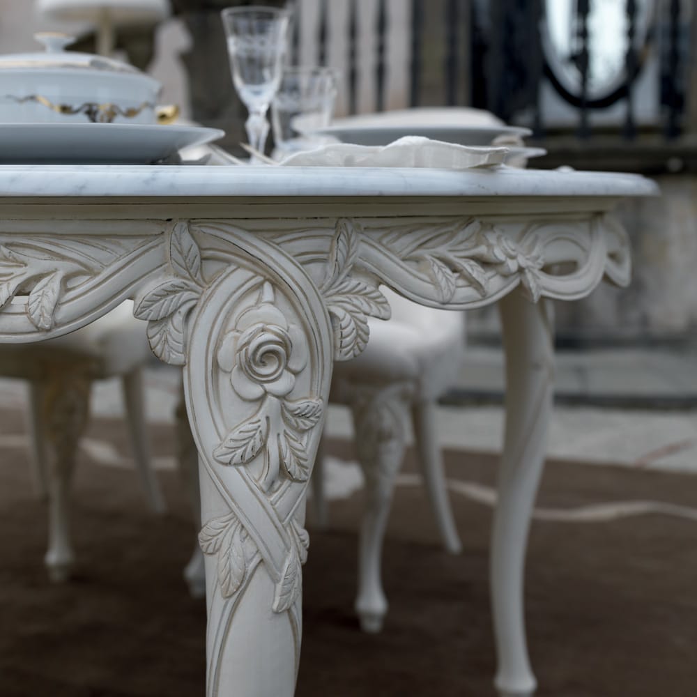 Reproduction Italian Marble Oval Dining Table - Juliettes Interiors