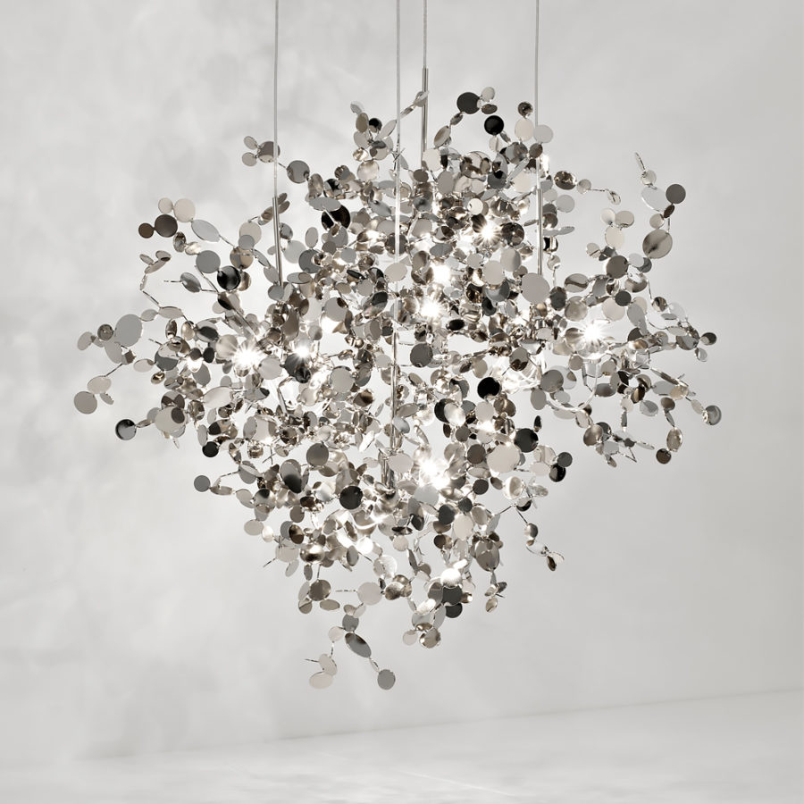 Gold Plated Designer Angled Contemporary Pendant Light