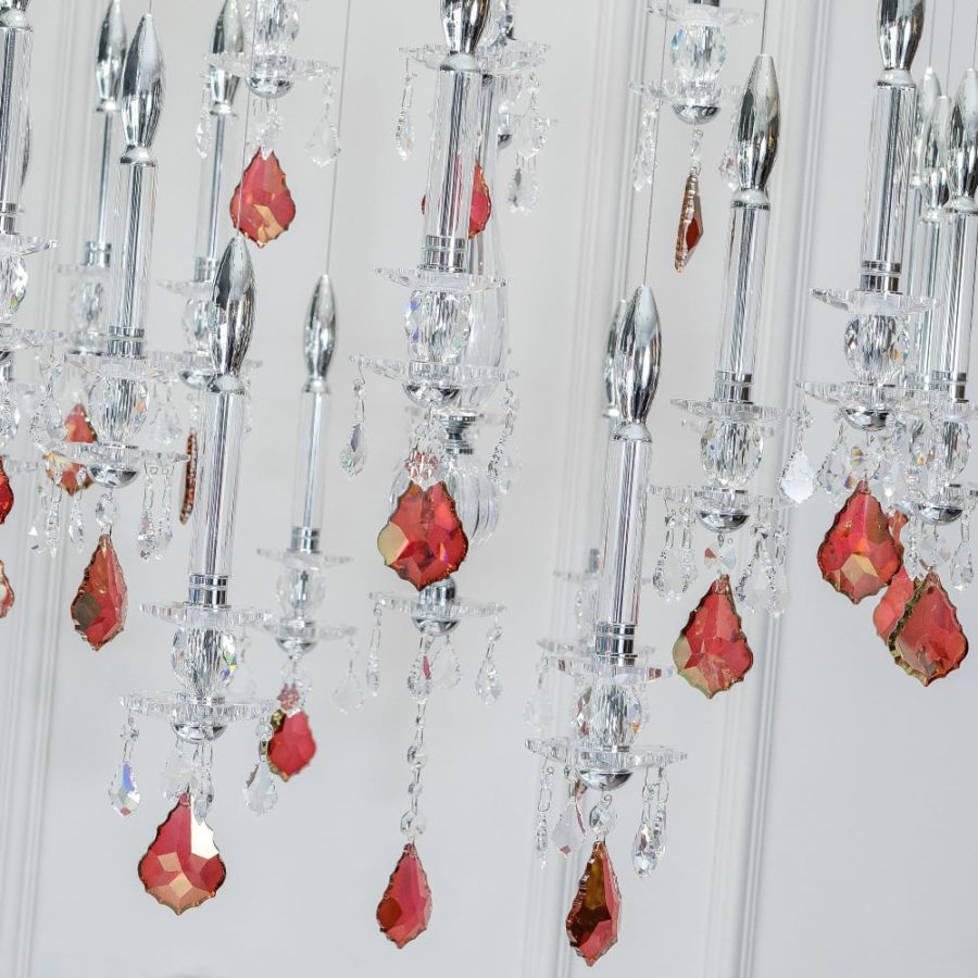 Unique Spotlight Designer Italian Crystal Chandelier With Red Drops ...