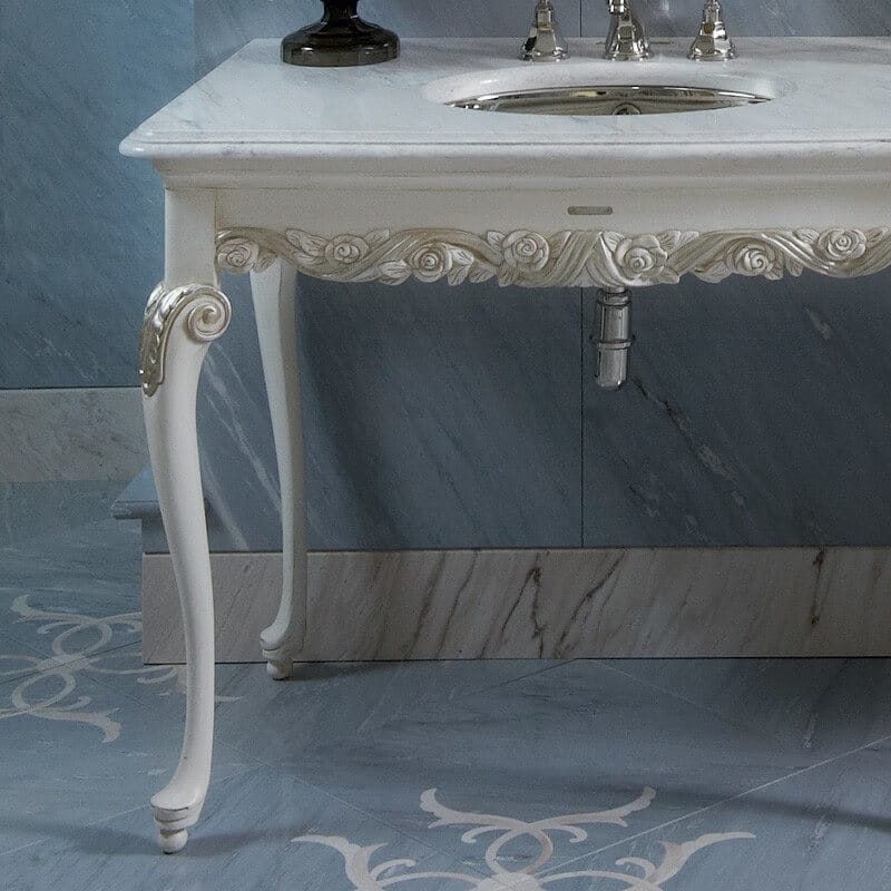 Classic Italian Marble Topped Double Bathroom Basin - Juliettes Interiors