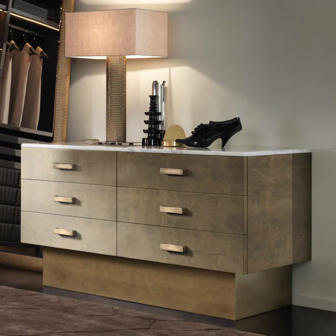 Designer Italian Veneered Modern Chest Of Drawers