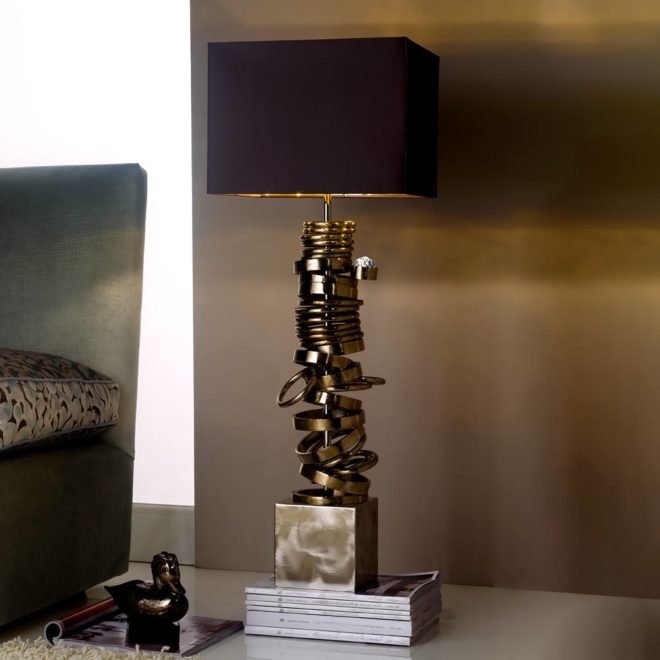 Large High End Handcrafted Contemporary Italian Chromed Lamp