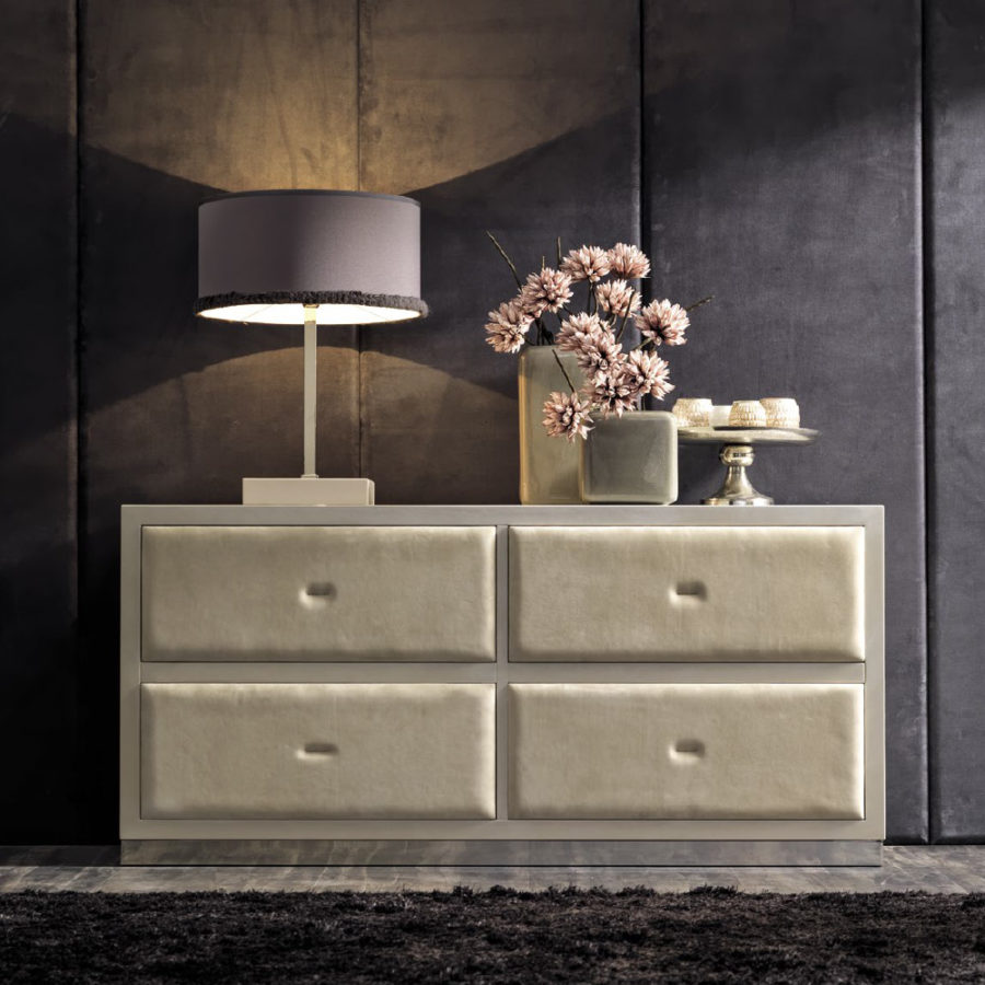 Italian Nubuck Leather Chest of Drawers - Juliettes Interiors