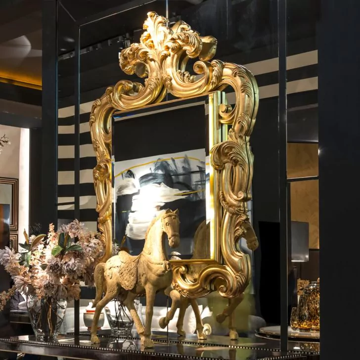 Large Baroque Gold Mirror - Juliettes Interiors