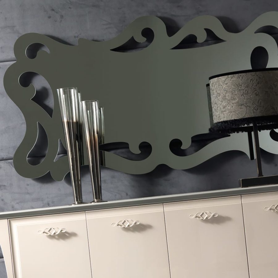 Large Italian Designer Smoked Mirror - Juliettes Interiors
