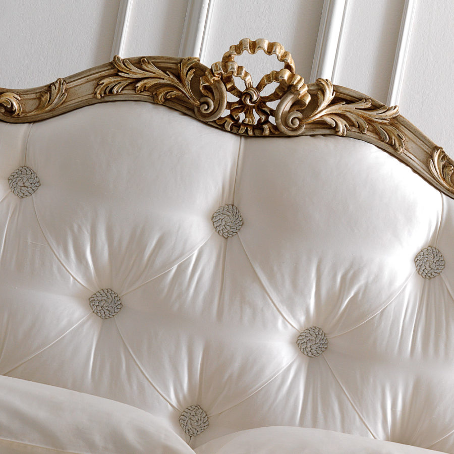 Luxurious Rococo Italian Button Upholstered Bed - Juliettes Interiors