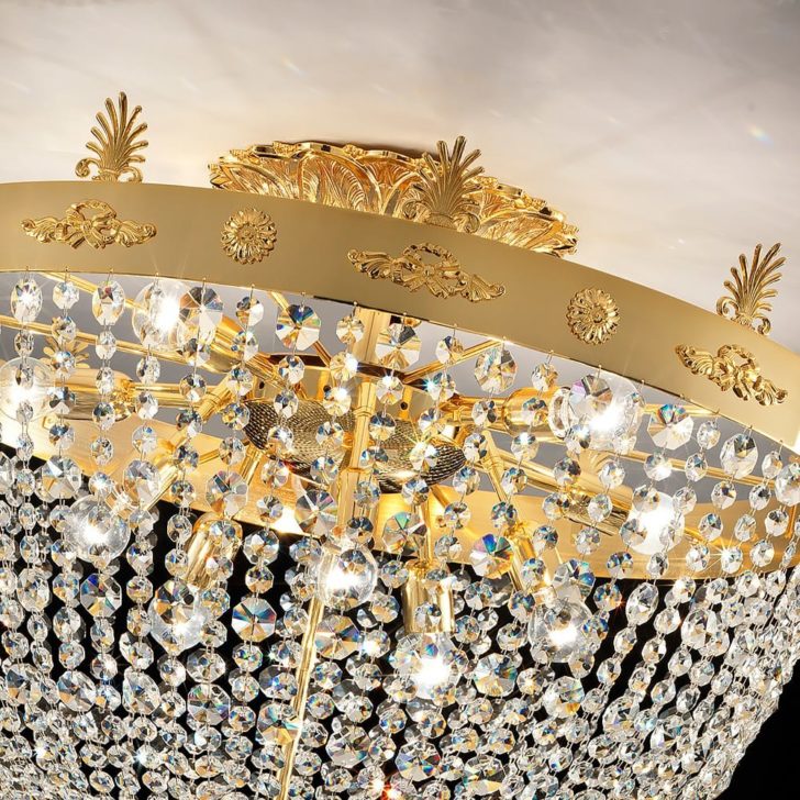 Luxury Gold Crystal Ceiling Light - Juliettes Interiors