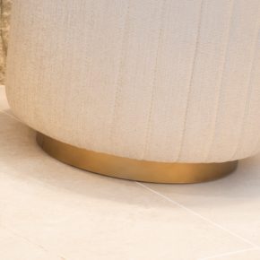 Luxury Upholstered Cream Pouffe - Juliettes Interiors