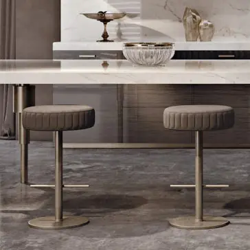 Exclusive Modern Italian Quilted Leather Bar Stool