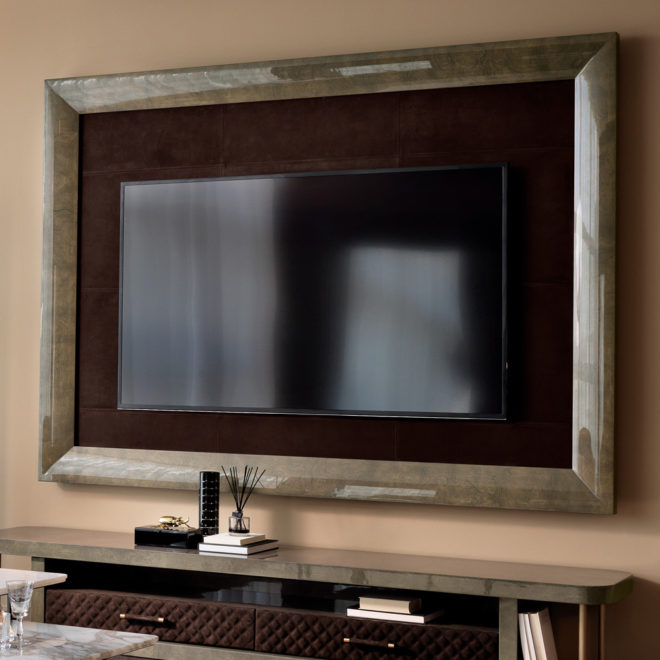 Italian Designer Media Unit With TV Wall Frame - Juliettes Interiors